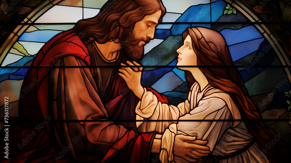 Jesus and Maria Stock Illustration | Adobe Stock
