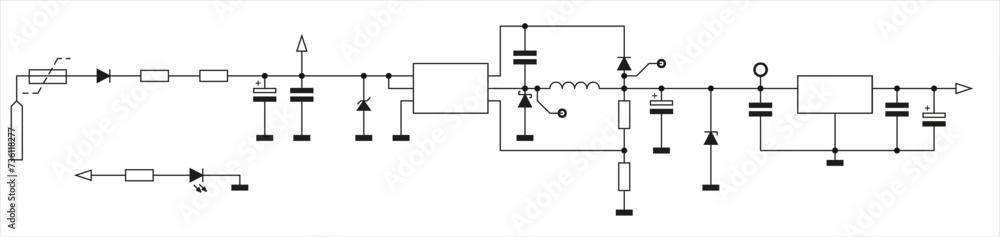 Template of technical schematic diagram of pulse stabilizer electronic ...