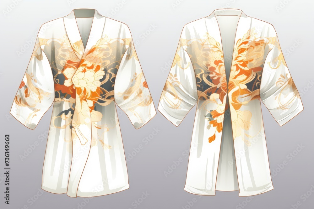 Women's robe featuring a beautiful floral design, perfect for lounging ...