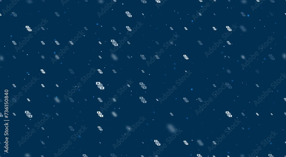 Template animation of evenly spaced videoconference symbols of ...