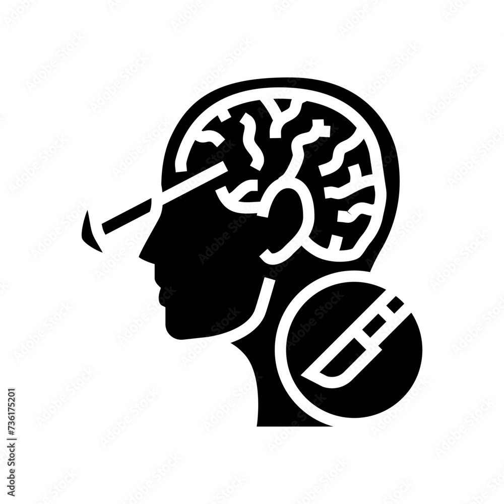 lobotomy surgery hospital glyph icon vector. lobotomy surgery hospital ...