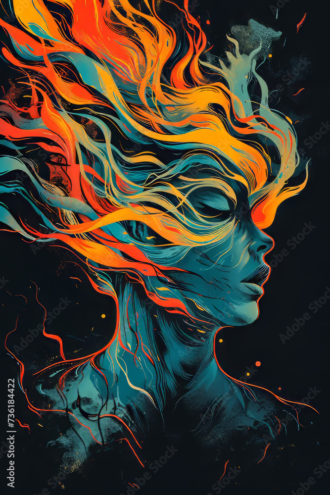 Stress Awareness. Generative Image. A digital illustration of a man’s ...