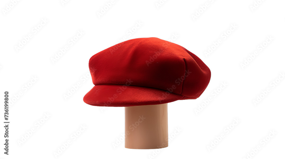 Velvet Hat white color background one color, Isolated on transparent ...