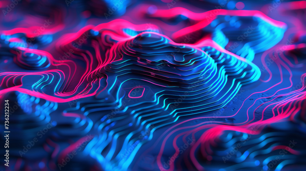 courbe de niveau d'un décor abstrait en relief avec des lignes ...