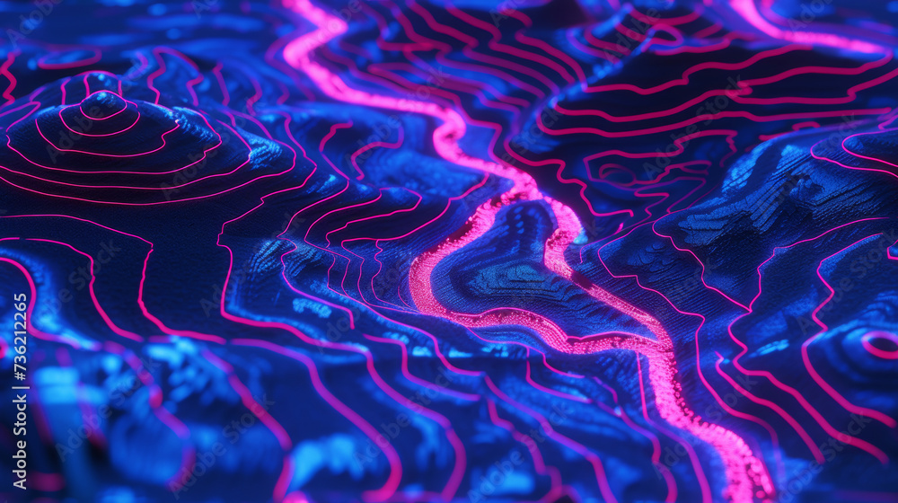 courbe de niveau d'un décor abstrait en relief avec des lignes ...