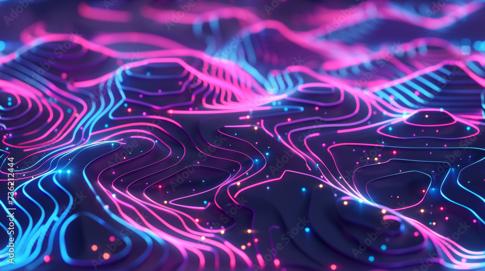 courbe de niveau d'un décor abstrait en relief avec des lignes ...