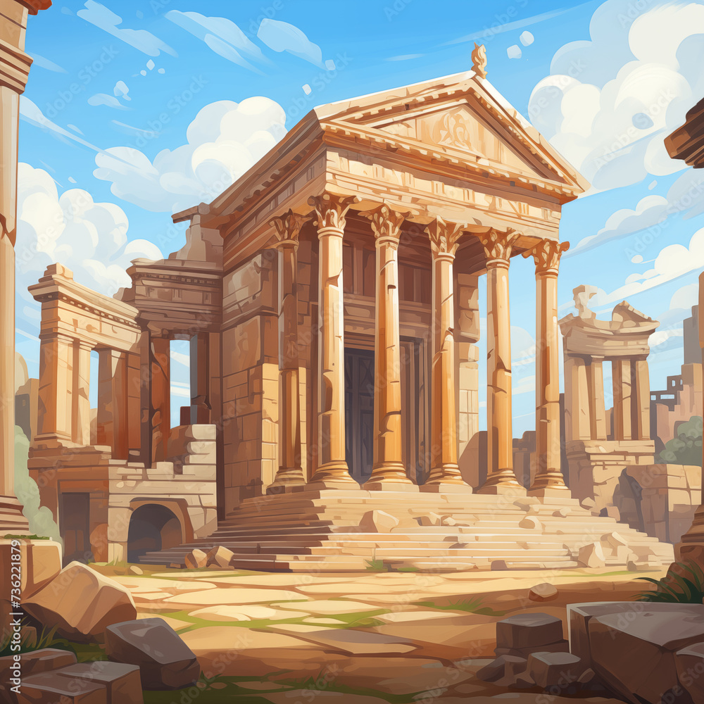 Supreme Temple of Apollo: An ancient Greek monument, boasting majestic ...