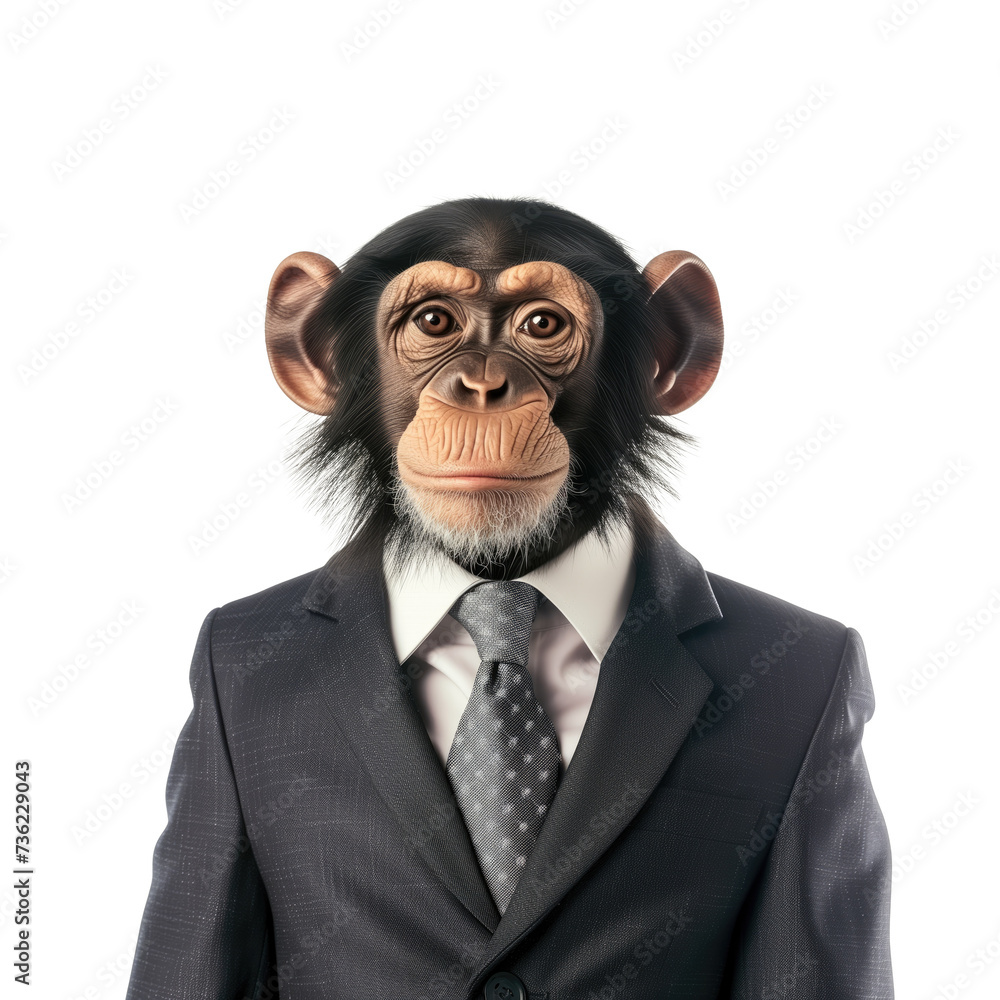 animal monkey concept Anthromophic friendly monkey wearing suite formal ...