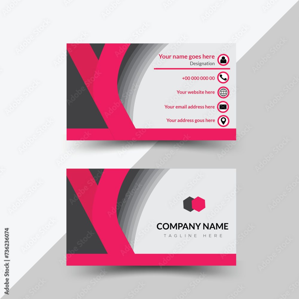Creative modern black red and grey business card design clean ...