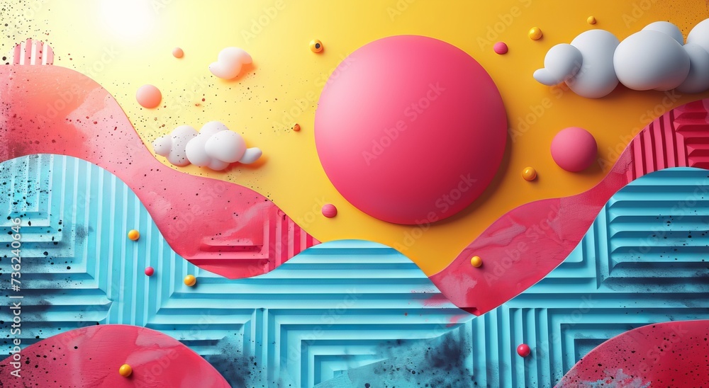 Geometric shapes in a color palette Concept: art and design template ...