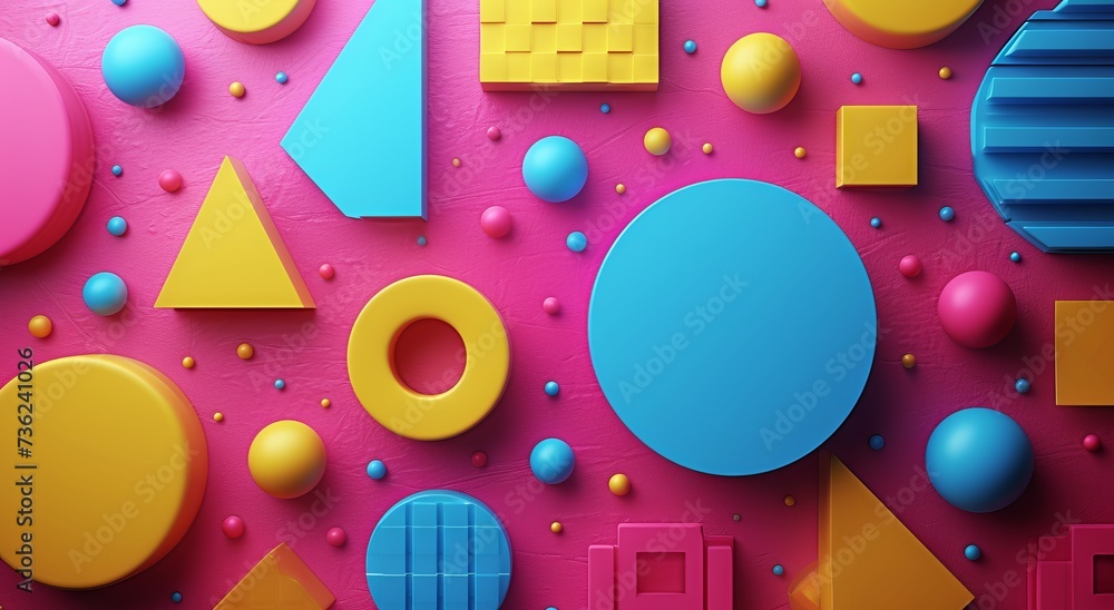 Geometric shapes in a color palette Concept: art and design template ...