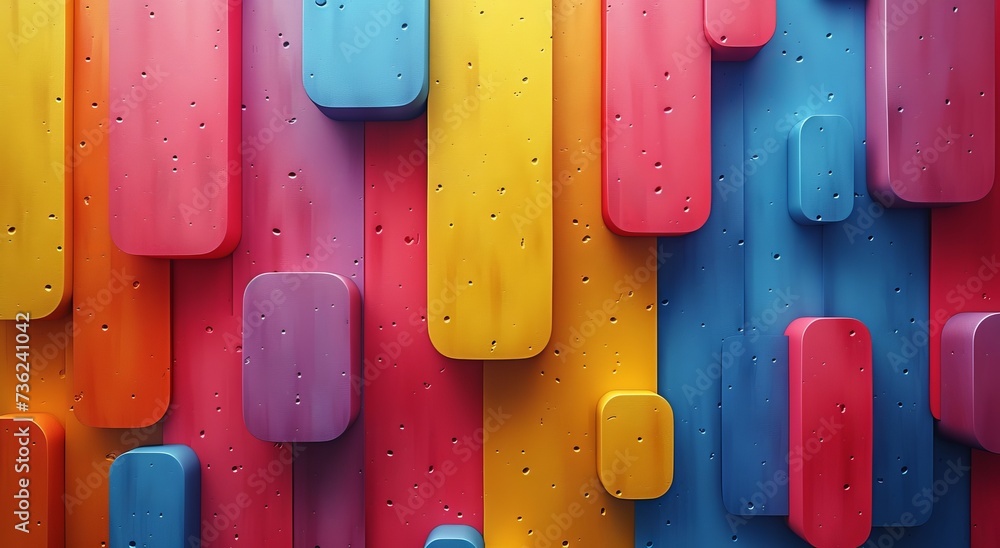 Geometric shapes in a color palette Concept: art and design template ...