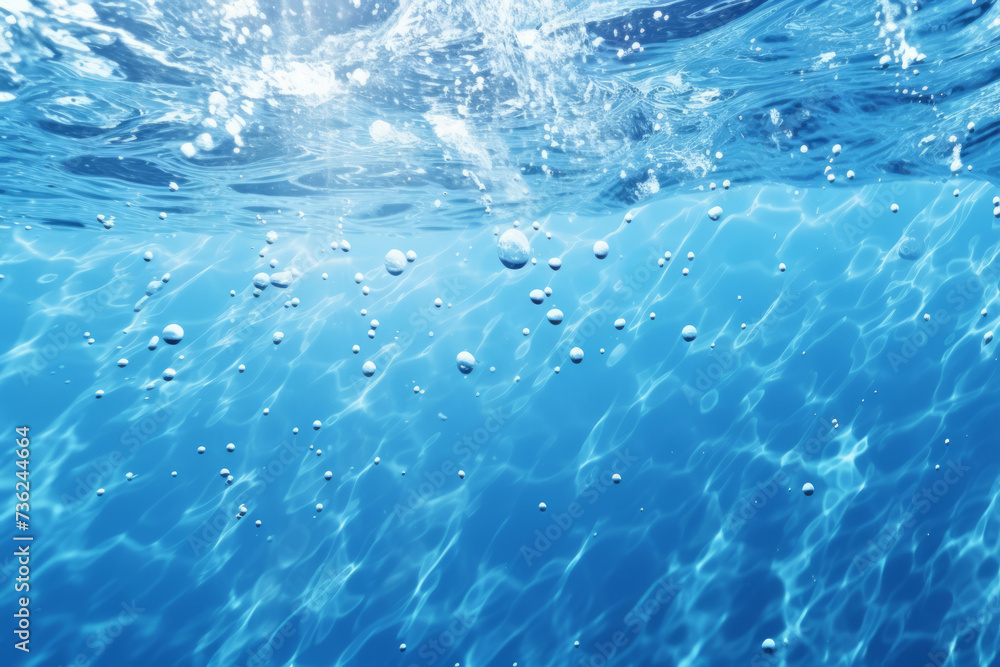 Processed collage of blue water material texture in sunlight ...