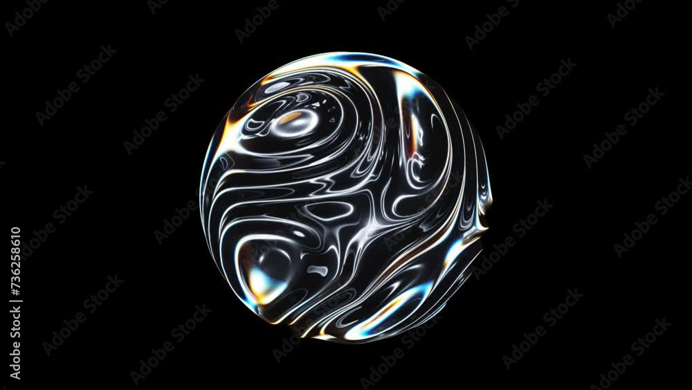 Neon and bright line sphere on the black background. Virtual helper ...