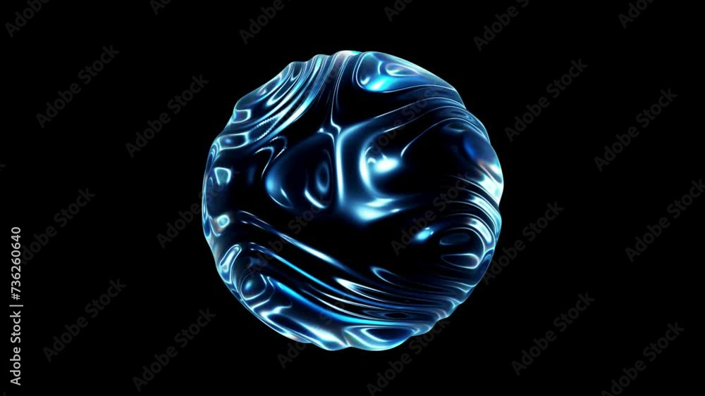 Vidéo Stock Abstract liquid sphere on the black background. Virtual ...