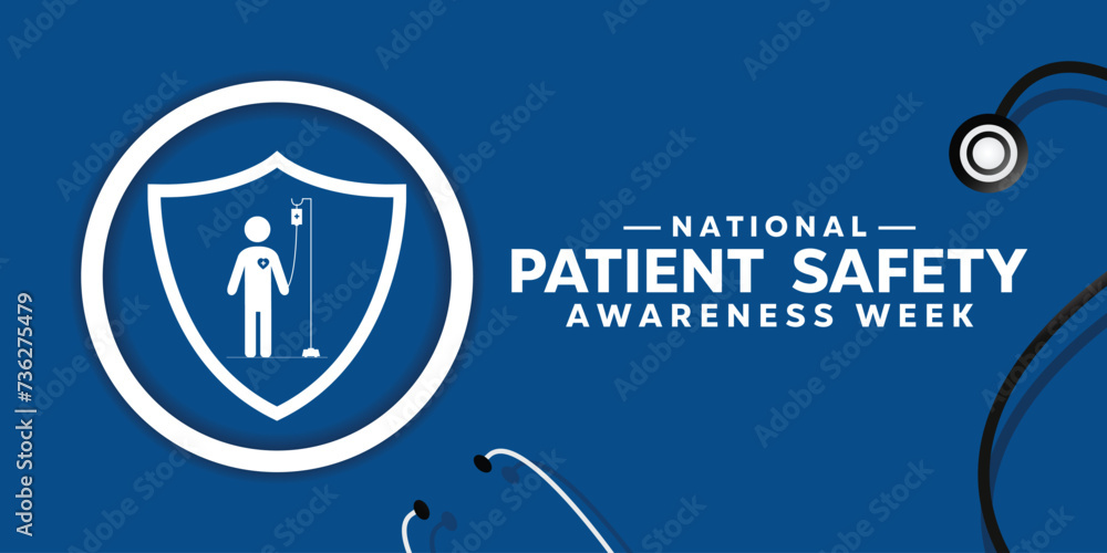 National Patient Safety Awareness Week. Shields, hearts, stestoscopes ...