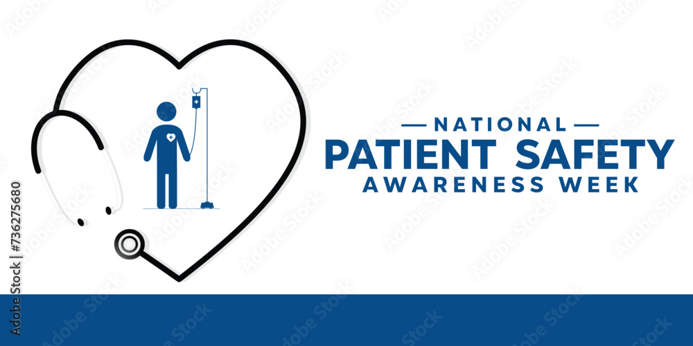 National Patient Safety Awareness Week. Shield, heart, heart-shaped ...