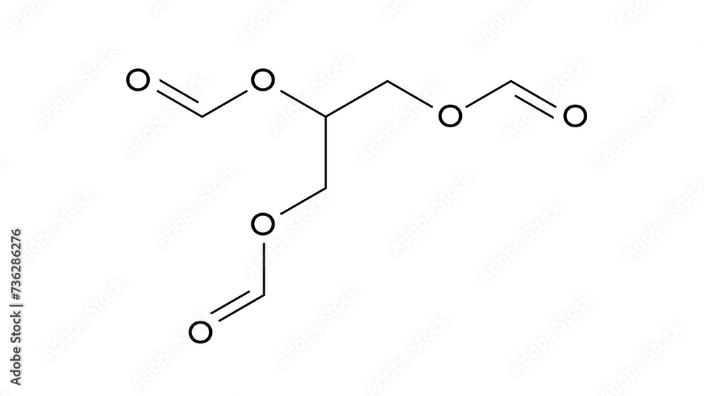 triglyceride molecule, structural chemical formula, ball-and-stick ...