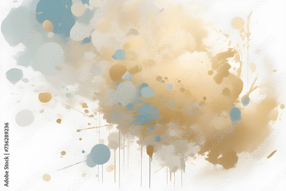 blots, drops of watercolor paints of not bright colors on a light ...