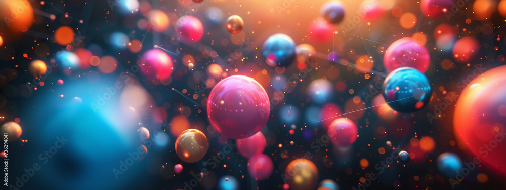 Nebula Orbs Floating in Deep Space. Colourful nebula orbs suspended in ...