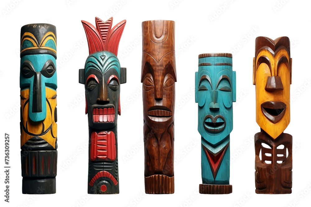 totems colored objects college set isolated on white background or png ...
