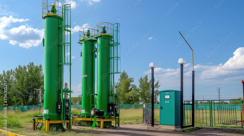 Tanks for storing methane - the result of processing agricultural waste ...