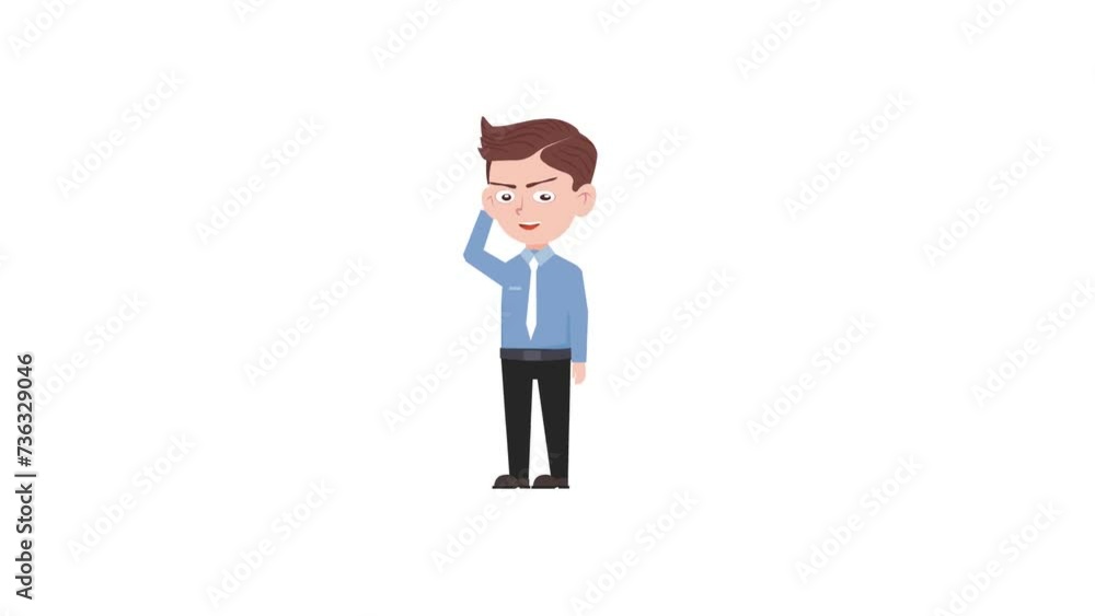 Cartoon character scratch head reaction background and 2d animation 4k ...