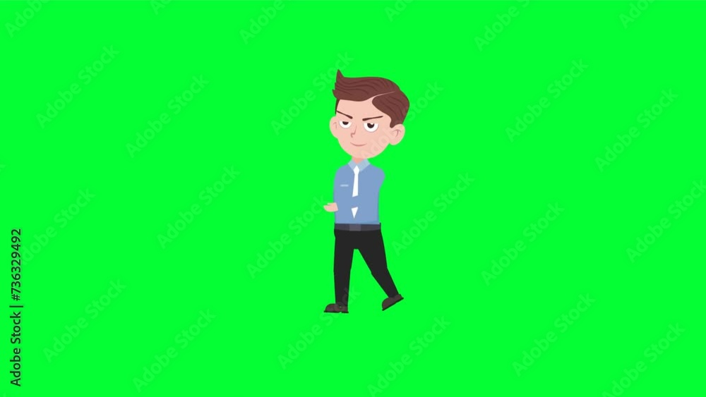 Cartoon character walking and dancing reaction background and 2d ...