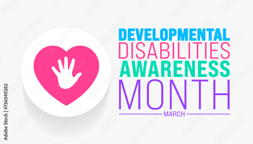 March is Developmental Disabilities Awareness Month background template ...