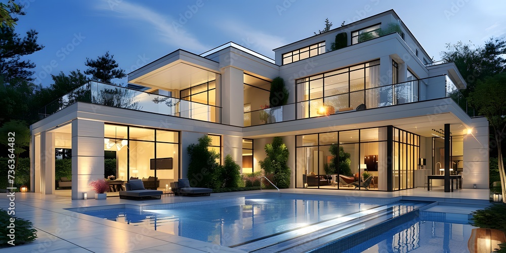 Night Scene Hotel Swimming Pool architectural project of a villa in ... Night Scene Hotel Swimming Pool architectural project of a villa in ...