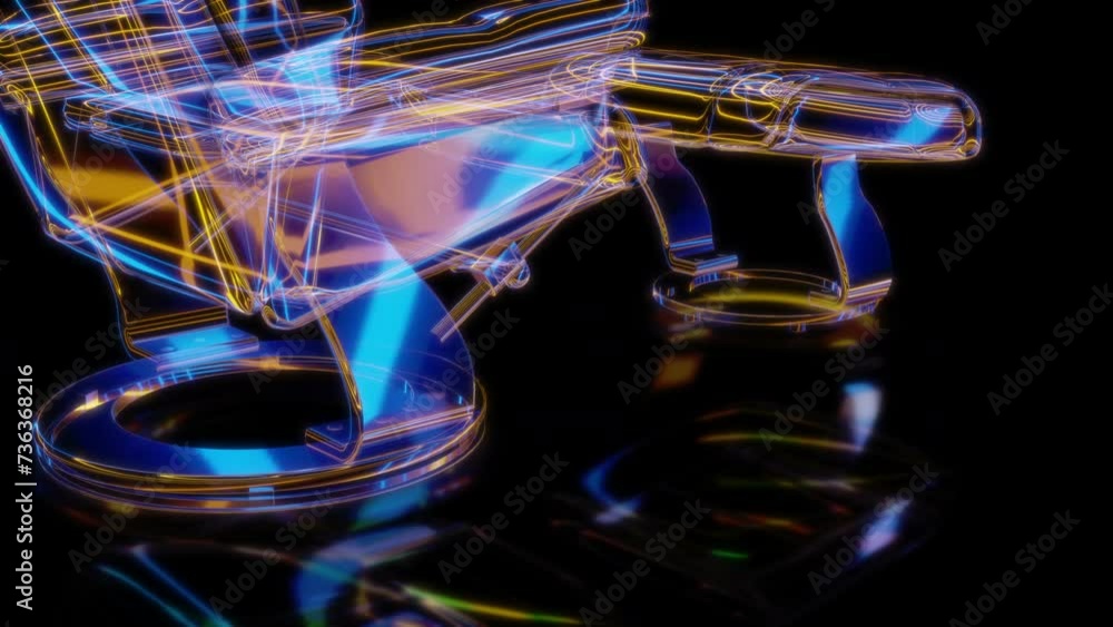 Rendering 3D animation, VISUAL EFFECTS Walnut armchair and footstool on ...