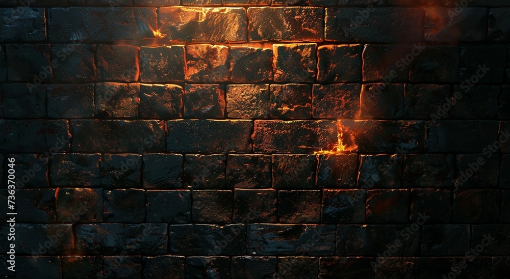 Brick wall brick wall template with fire sprites background generated ...