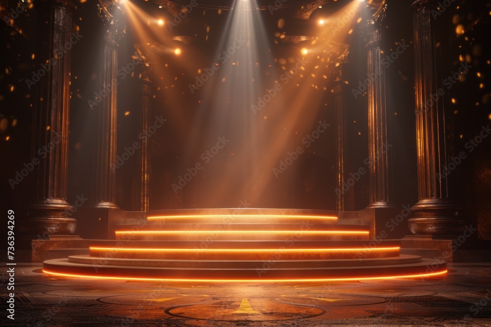 Winner award podium prize silver gold trophy win champion pedestal ...