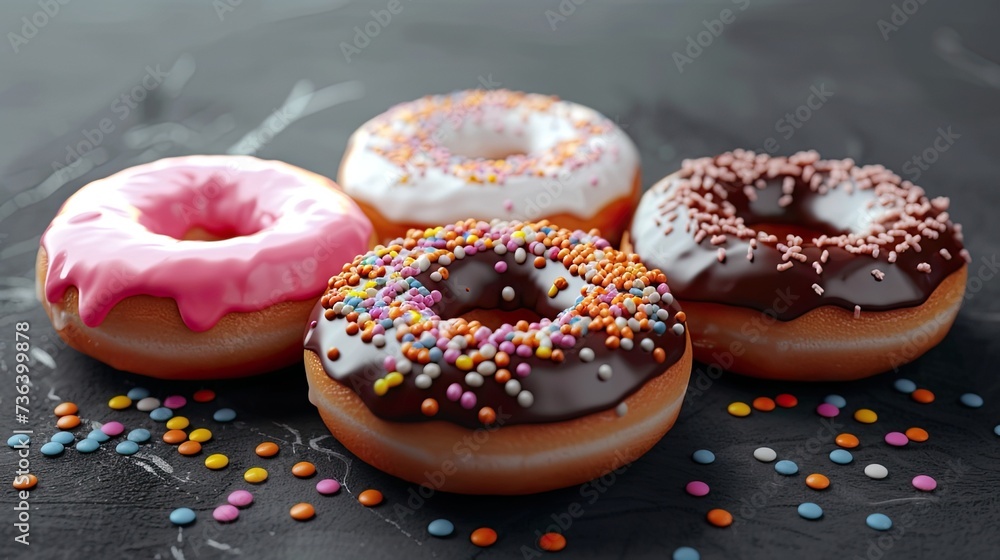 details of the donut, such as its texture, filling and color. A close ...