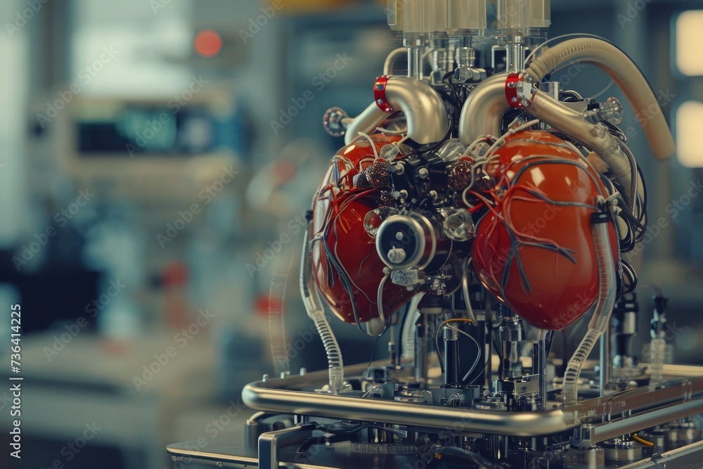 A detailed model showcasing the anatomy of a human heart with multiple ...