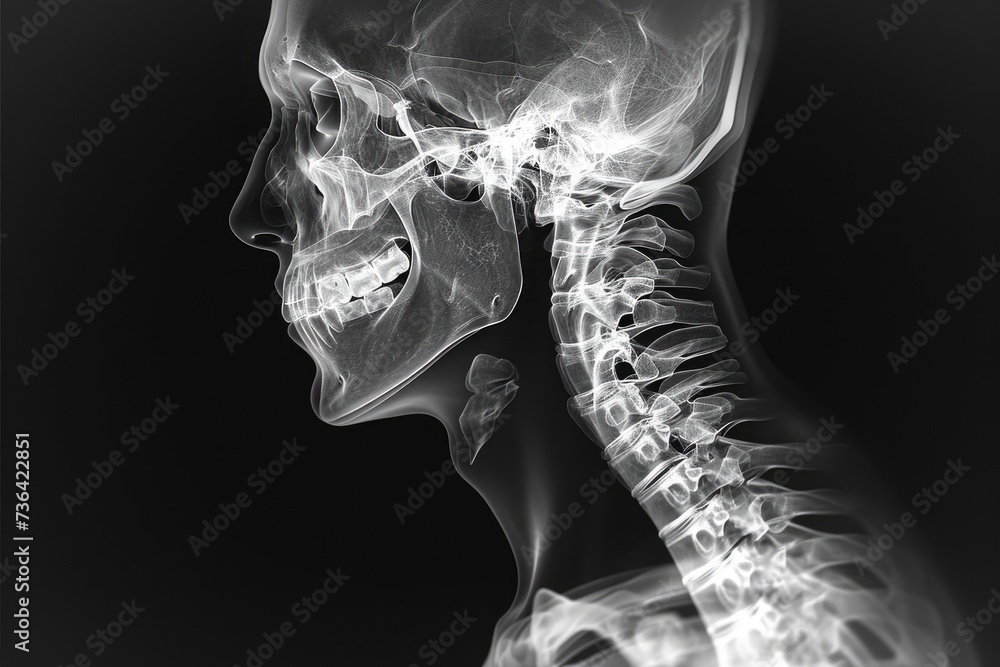 This x-ray image provides a detailed view of the anatomy of a human ...
