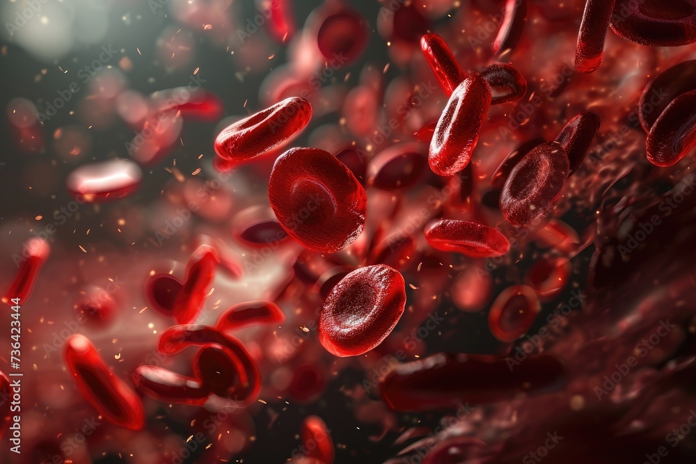 A group of red blood cells can be seen suspended in mid-air, Blood ...