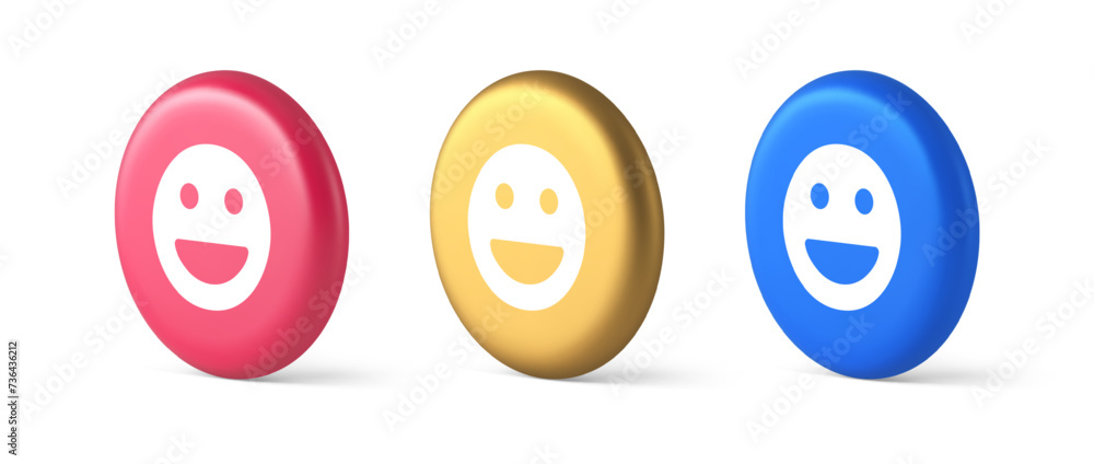 Smiley emotion icon comic face emoji button laughing social network ...