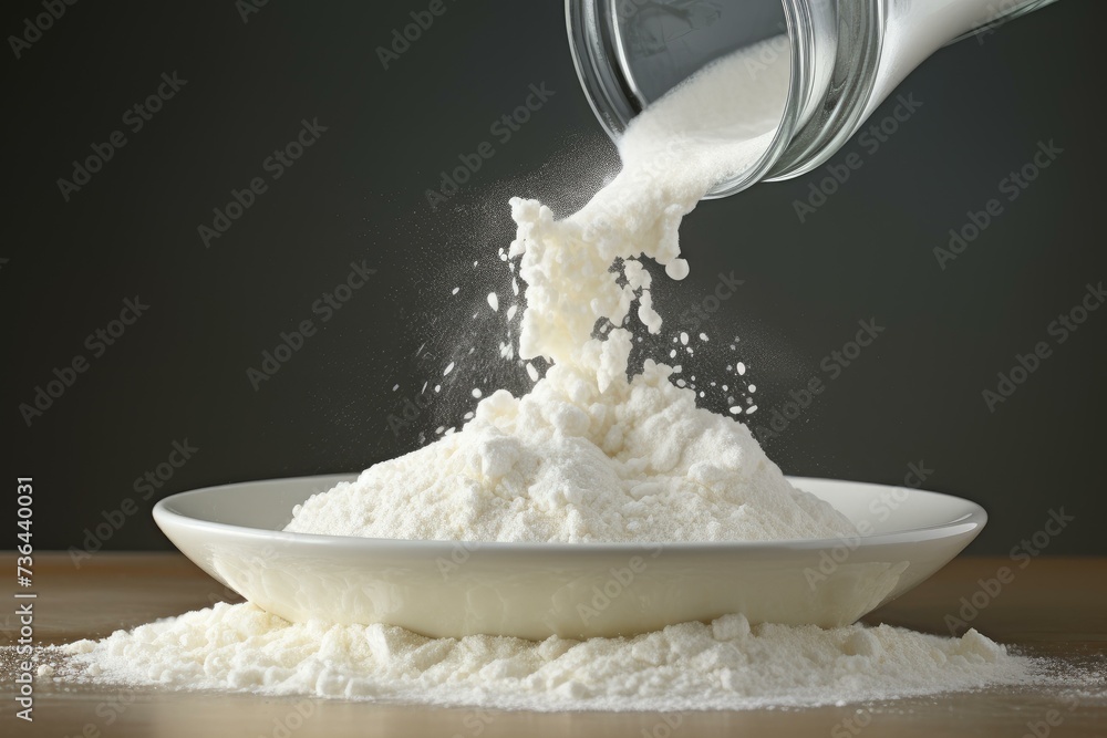Heaped Pile powdered milk. Flour vitamin source. Generate Ai Stock ...