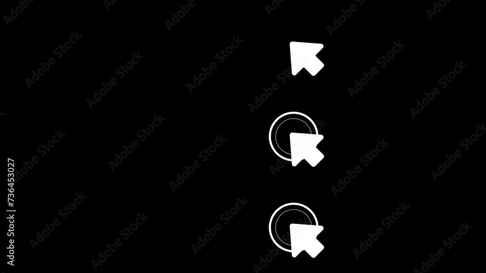 Cursor hand swipe right motion graphic with alpha channel. Mouse ...