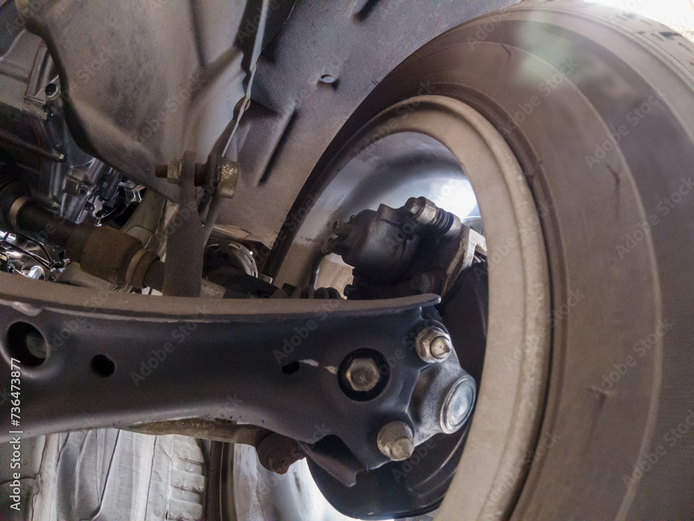 Pre purchase inspection or pre delivery diagnostic view of the new car ...