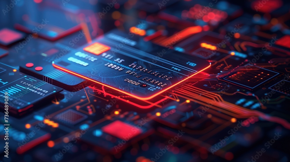 Illustration of a digital wallet transaction on a secure e-commerce ...