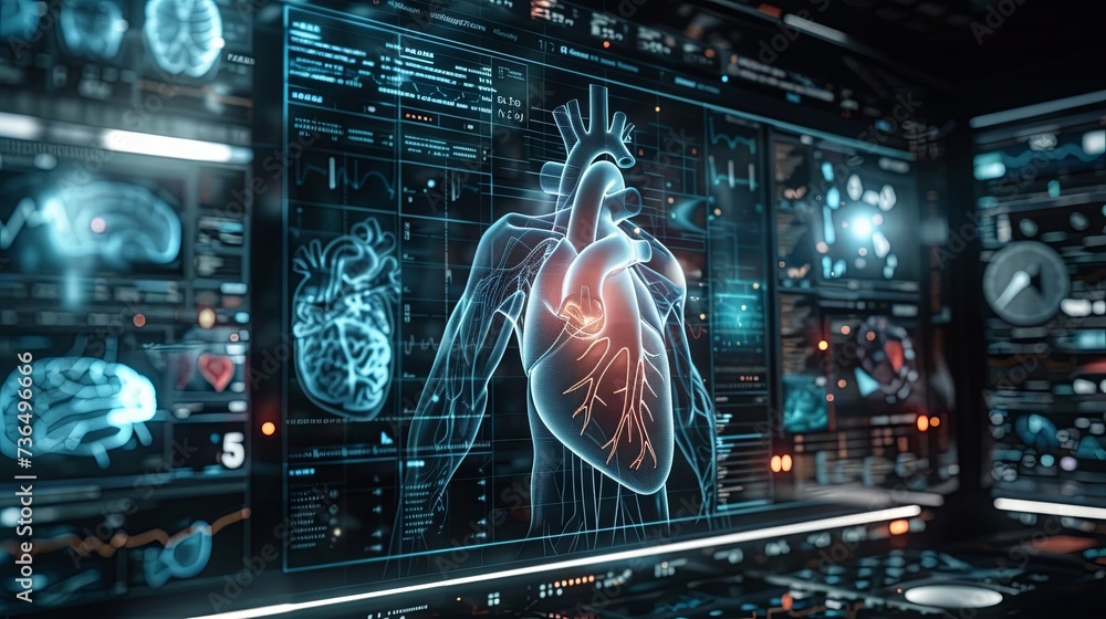 Human heart model in a medical laboratory. Stock Illustration | Adobe Stock