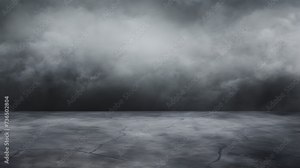 Dark street, wet asphalt, reflections of rays in the water. empty dark ...