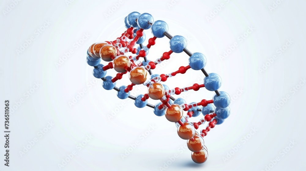 vector illustration of a DNA molecule structure, artistically rendered ...