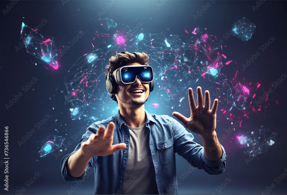 VR and ai technology seeing the future concept Stock Photo | Adobe Stock