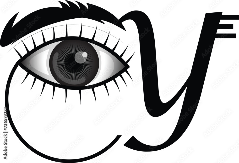 Tyopgraphy logo made with Eye letter, Illustration of eye typography ...