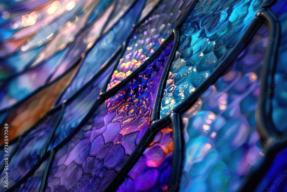 Beautiful shades of deep blue and purple on uniquely shaped stained ...