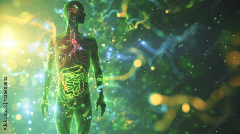 full body Visualization of the gut-brain connection and its influence ...