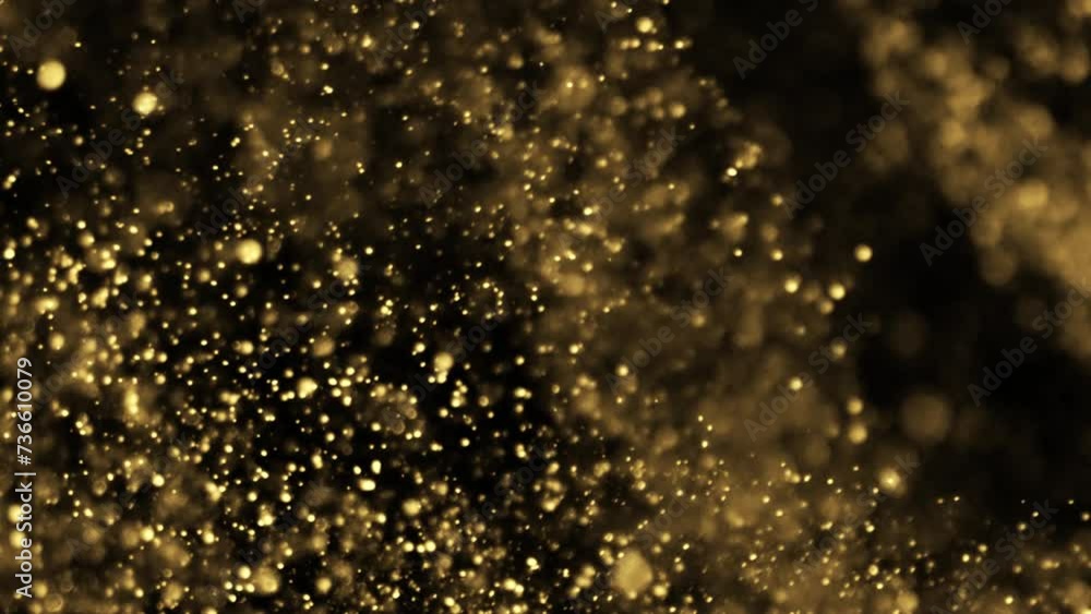 Gold Particles Moving Background. fast energy flying wave line with ...